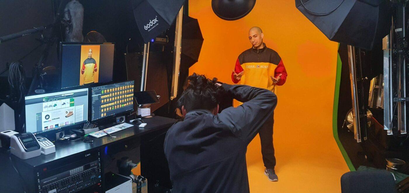 Photo shooting in a recording studio in Munich